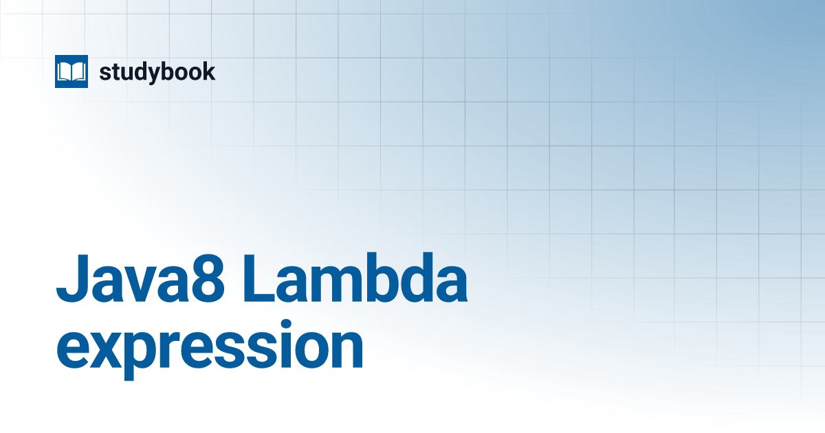 Java8 Lambda expression | studybook