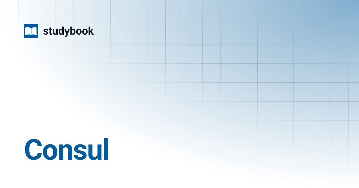 Consul | studybook