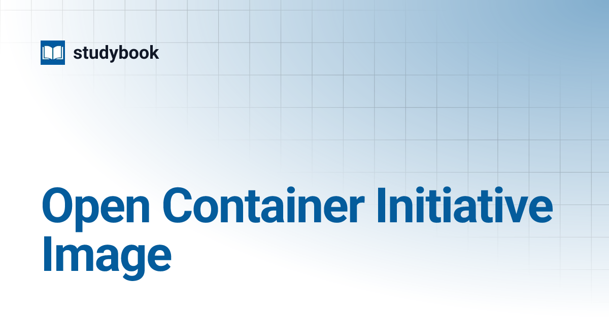 Open Container Initiative Image | studybook